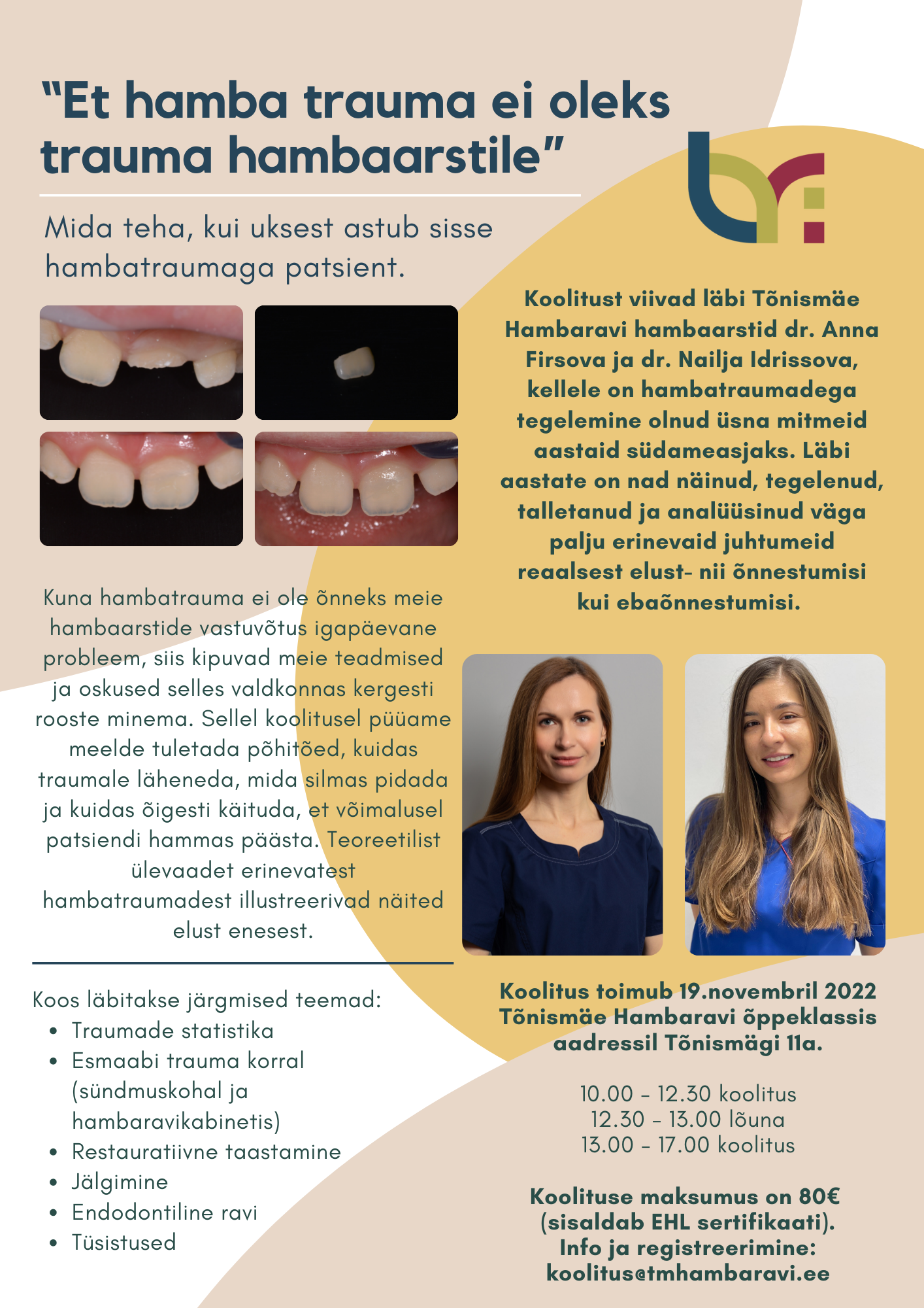 19.novembril toimub meie kliinikus koolitus "Et hamba trauma ei oleks ...